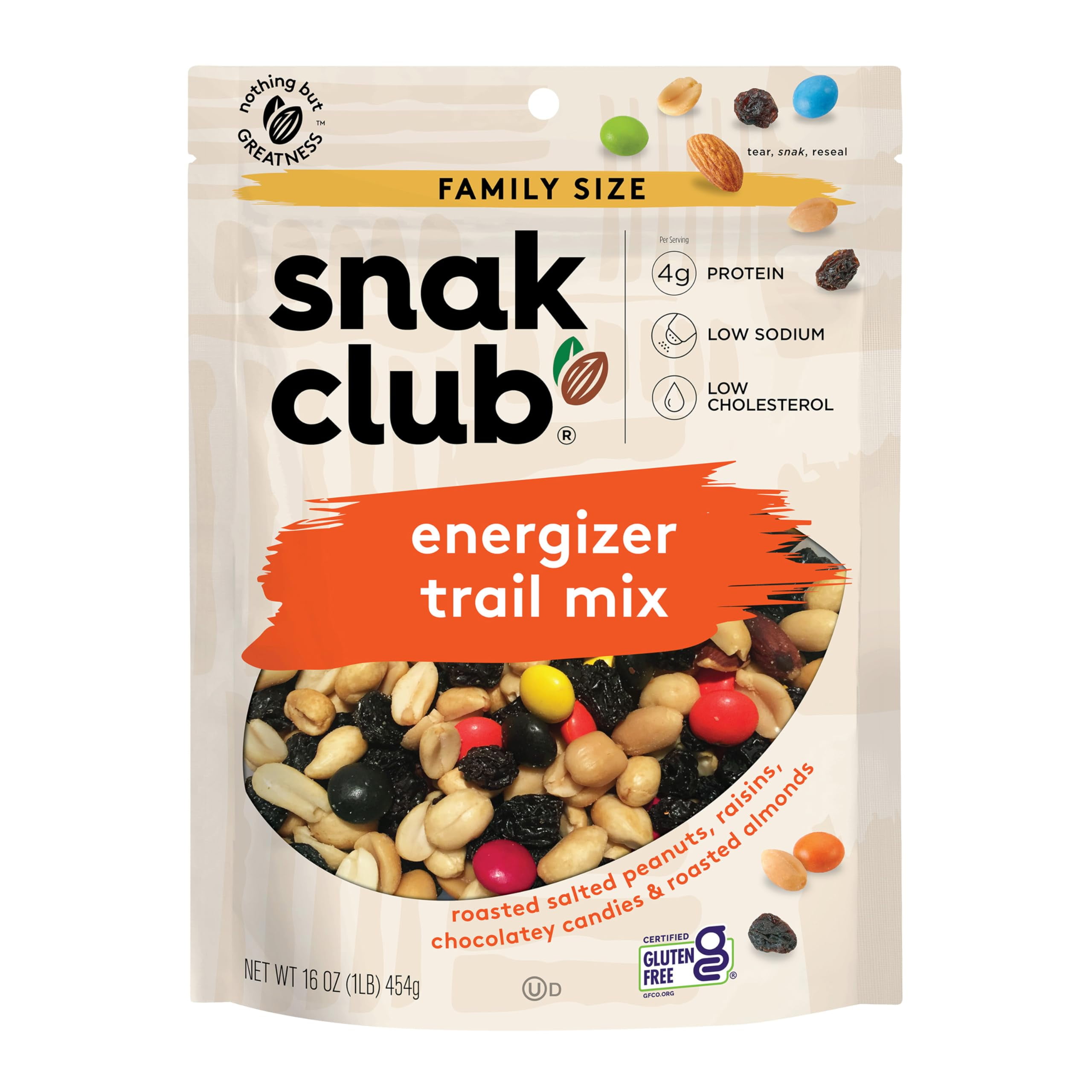 Snak Club Energizer Trail DMF15 Mix with Roasted Salted Peanuts ...