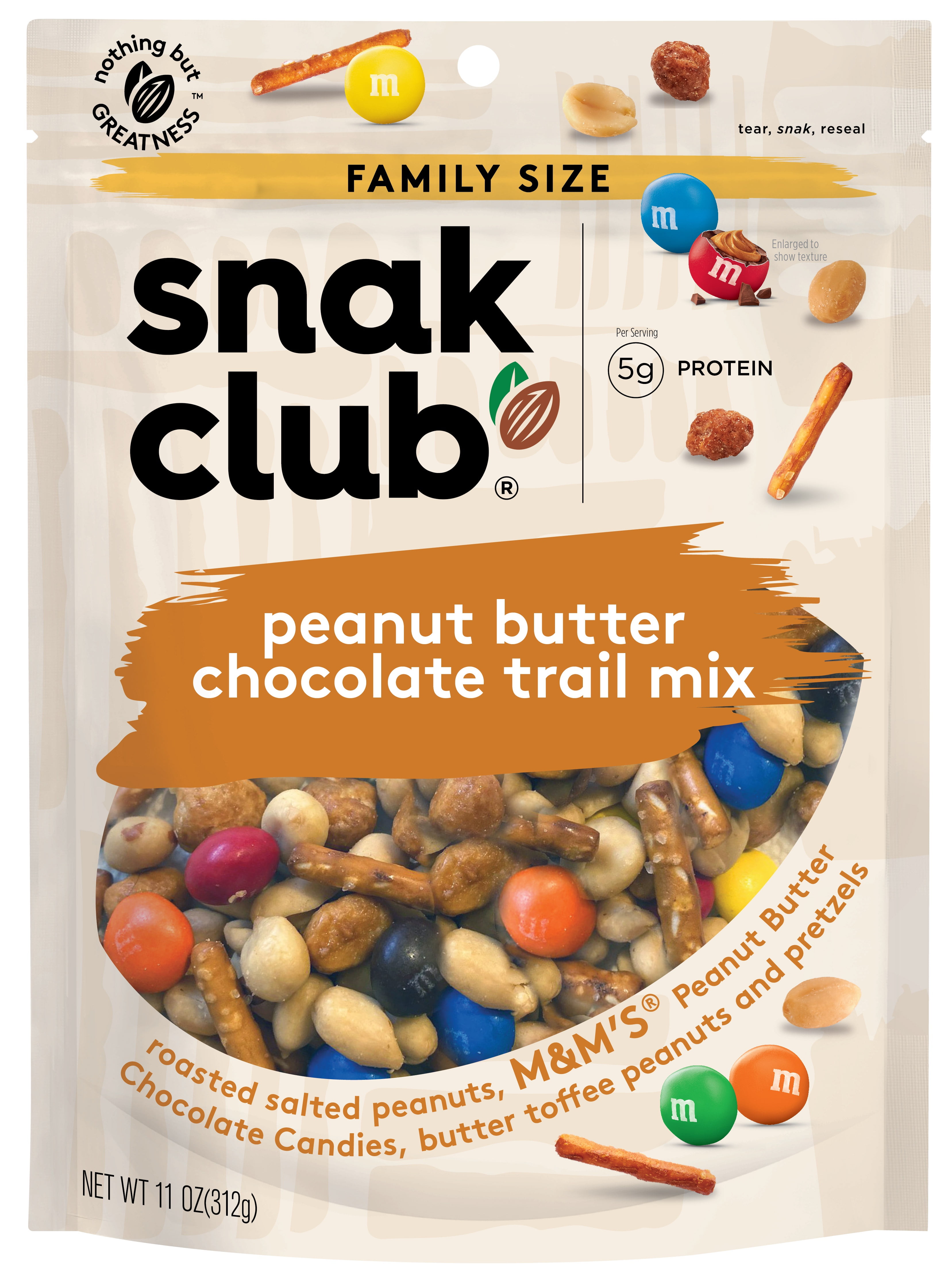 Snak Club Family Size Peanut Butter Trail Mix 11 Ounce, 1 Pack ...