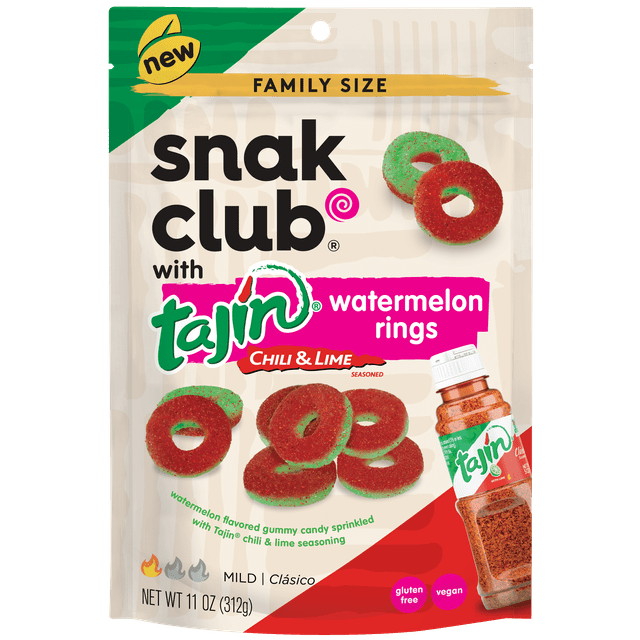 Snak Club Spicy Watermelon Rings Candy - Chili Flavor, Family Size 11oz ...