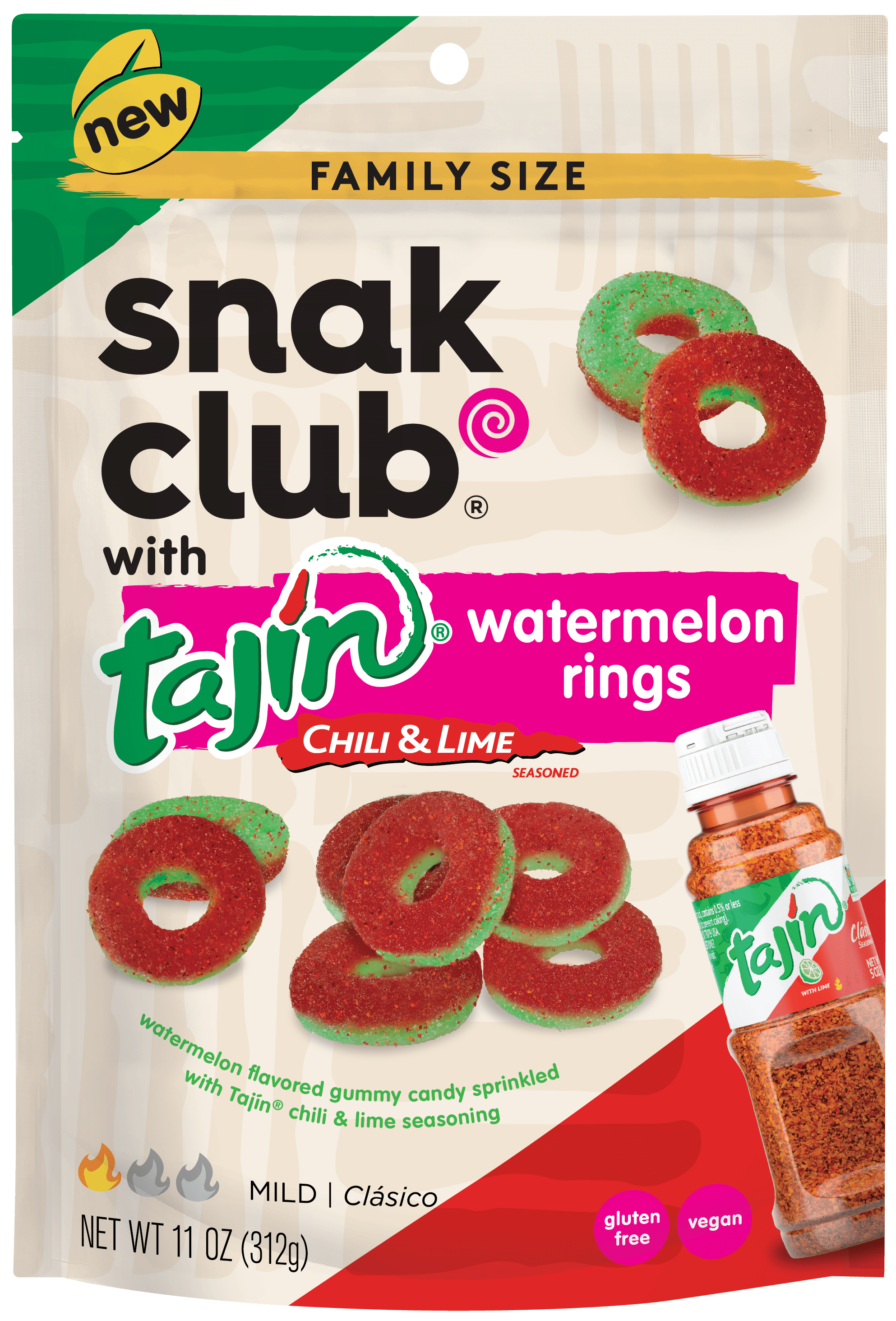 Snak Club Spicy Watermelon Rings Candy - Chili Flavor, Family Size 11oz ...