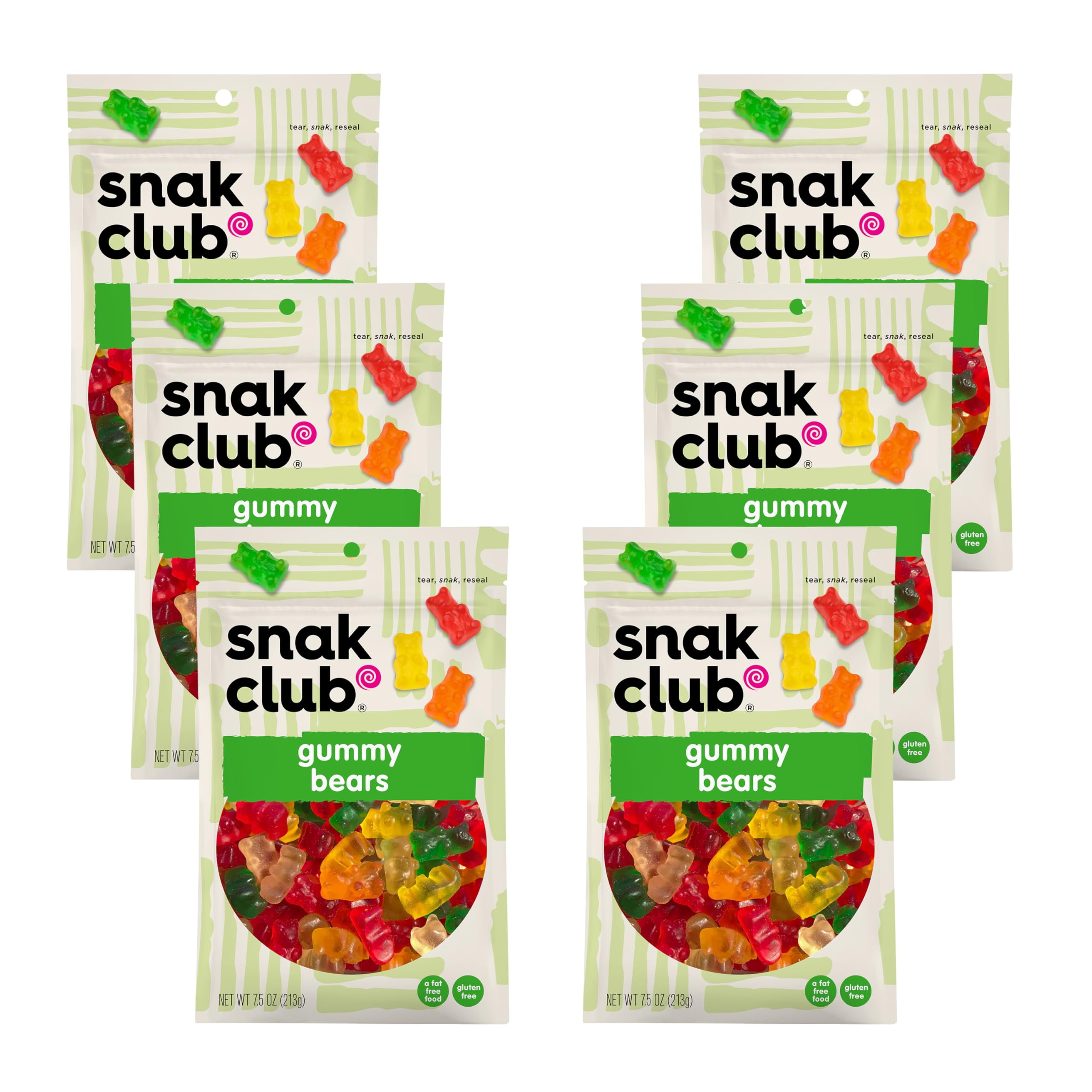 Snak Club Gummy Bears, STF9 Assorted Fruit Gummies, Bulk Candy, Fun ...