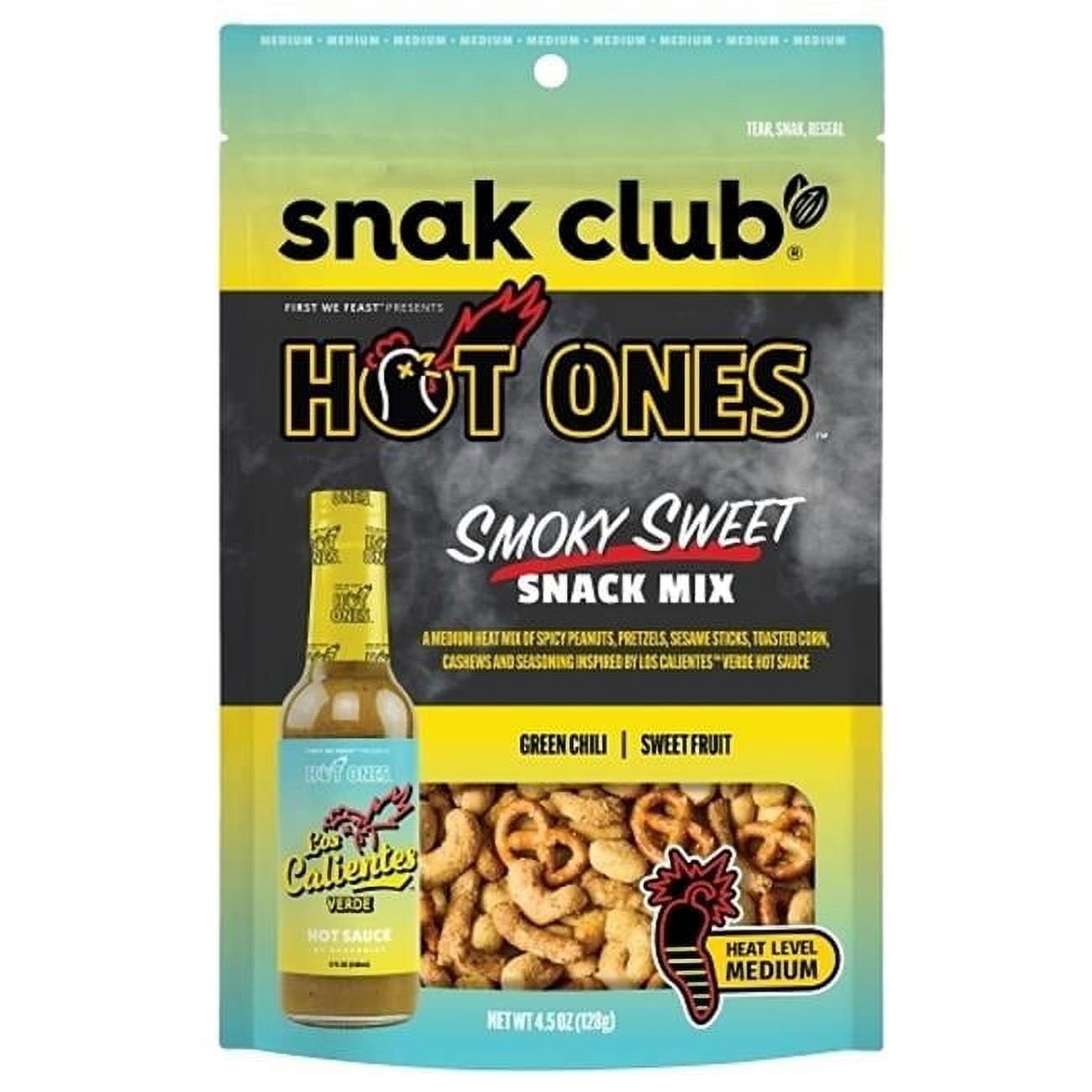 Snak Club Hot Ones Green Chili/Sweet Fruit Snack Mix 4.5 oz Bagged ...