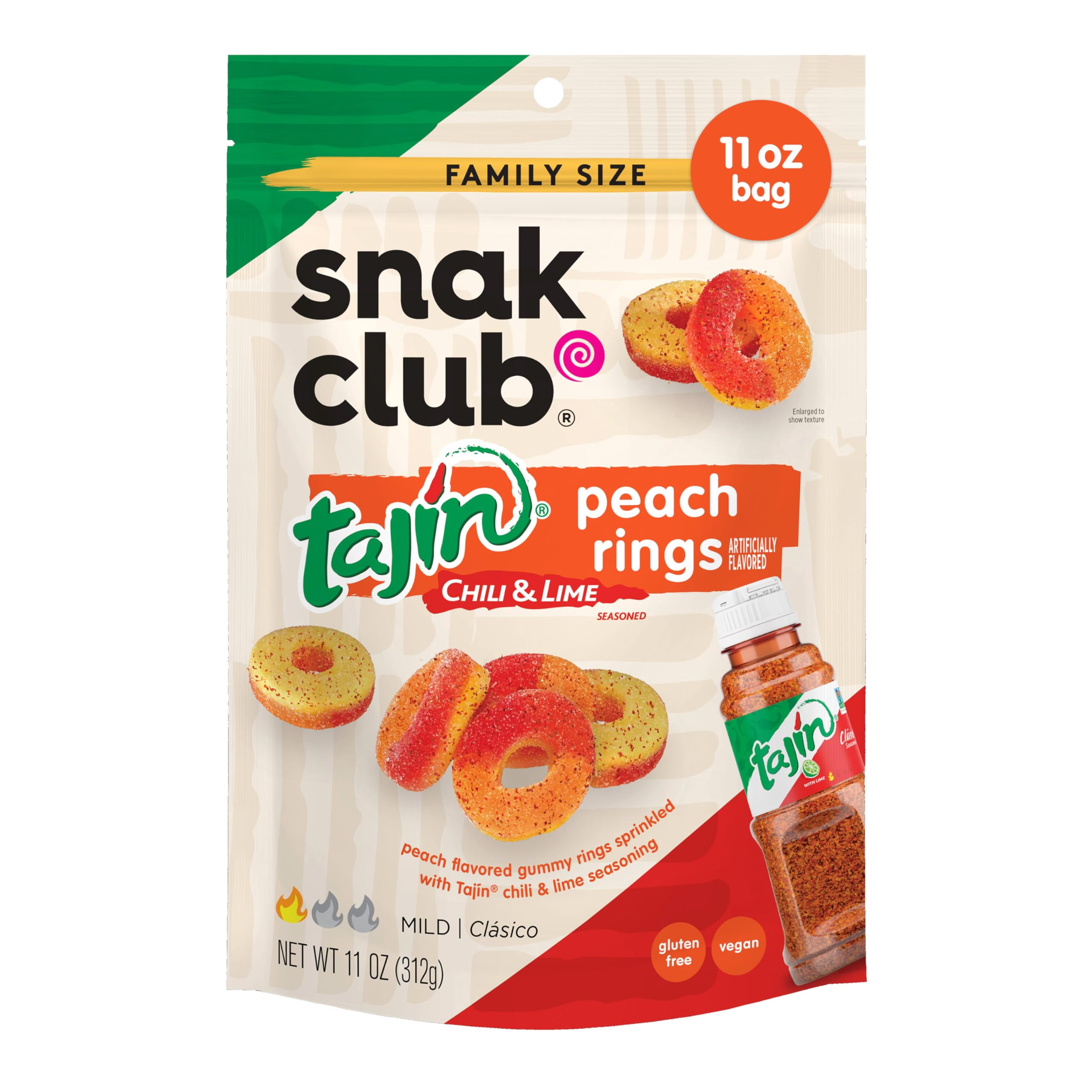 Snak Club Peach Rings, BCF26 Tajin Chili & Lime Seasoned, Sweet and ...