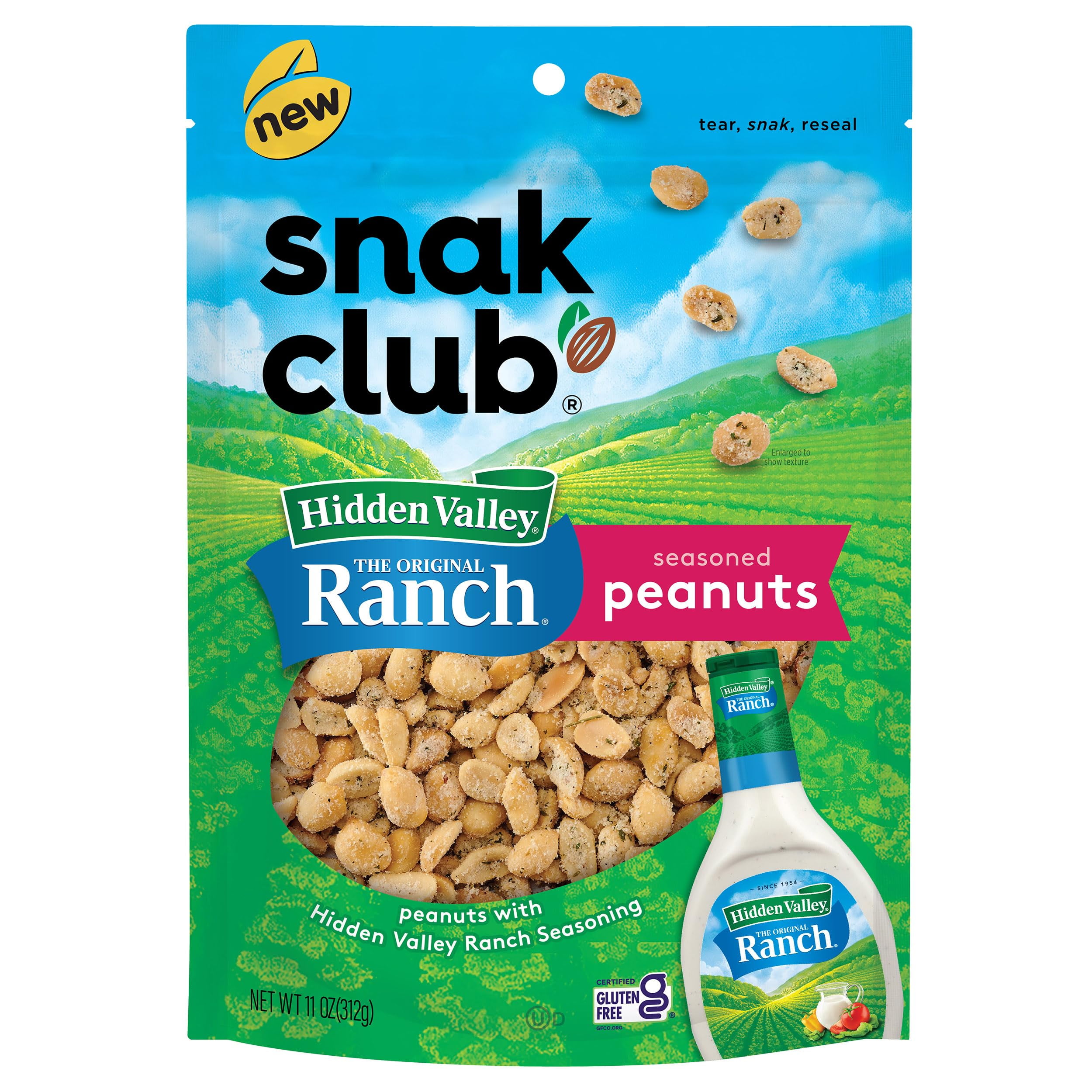 Snak Club Roasted Peanuts OIF8 with Hidden Valley Ranch Seasoning ...
