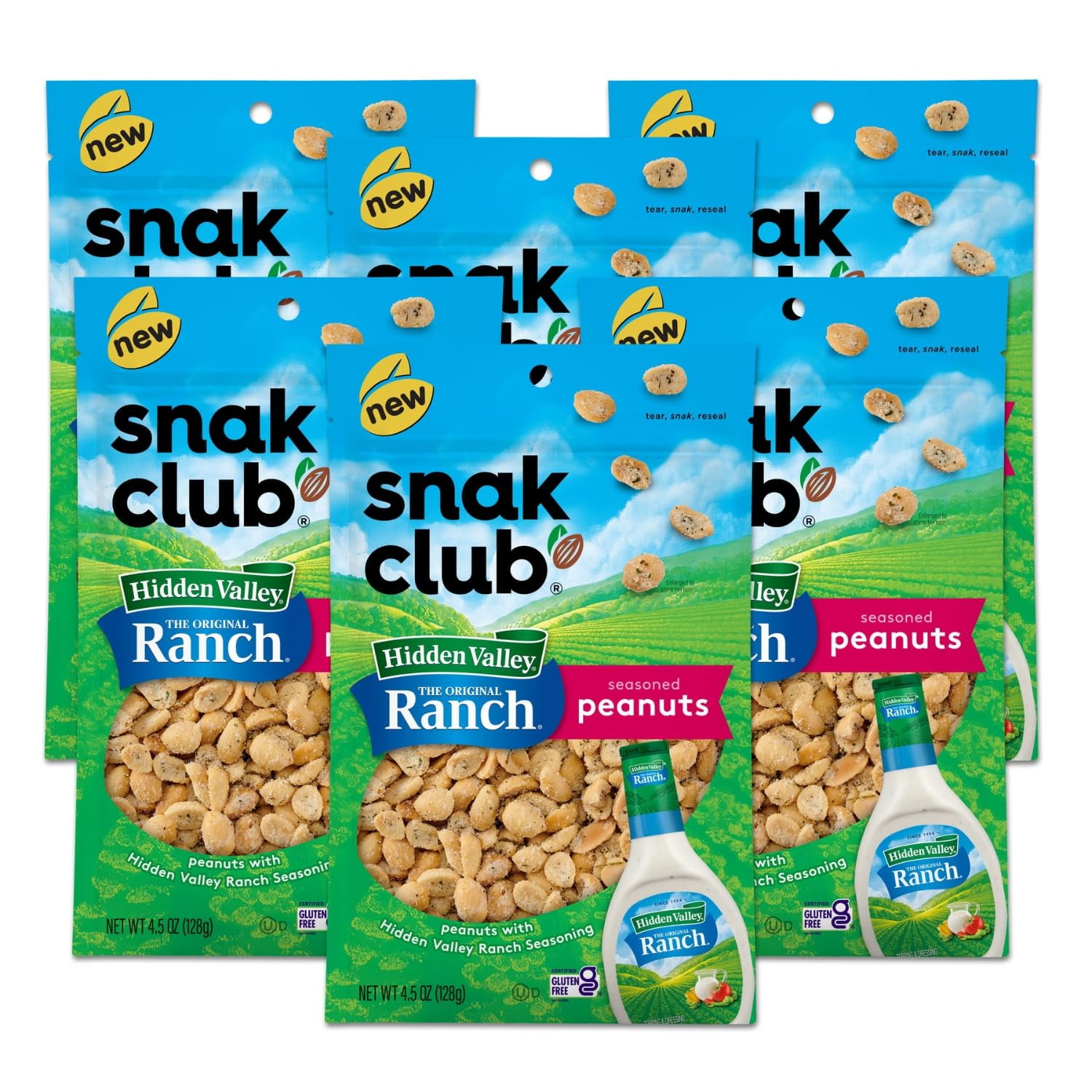 Snak Club Roasted Peanuts STF9 with Hidden Valley Ranch Seasoning ...