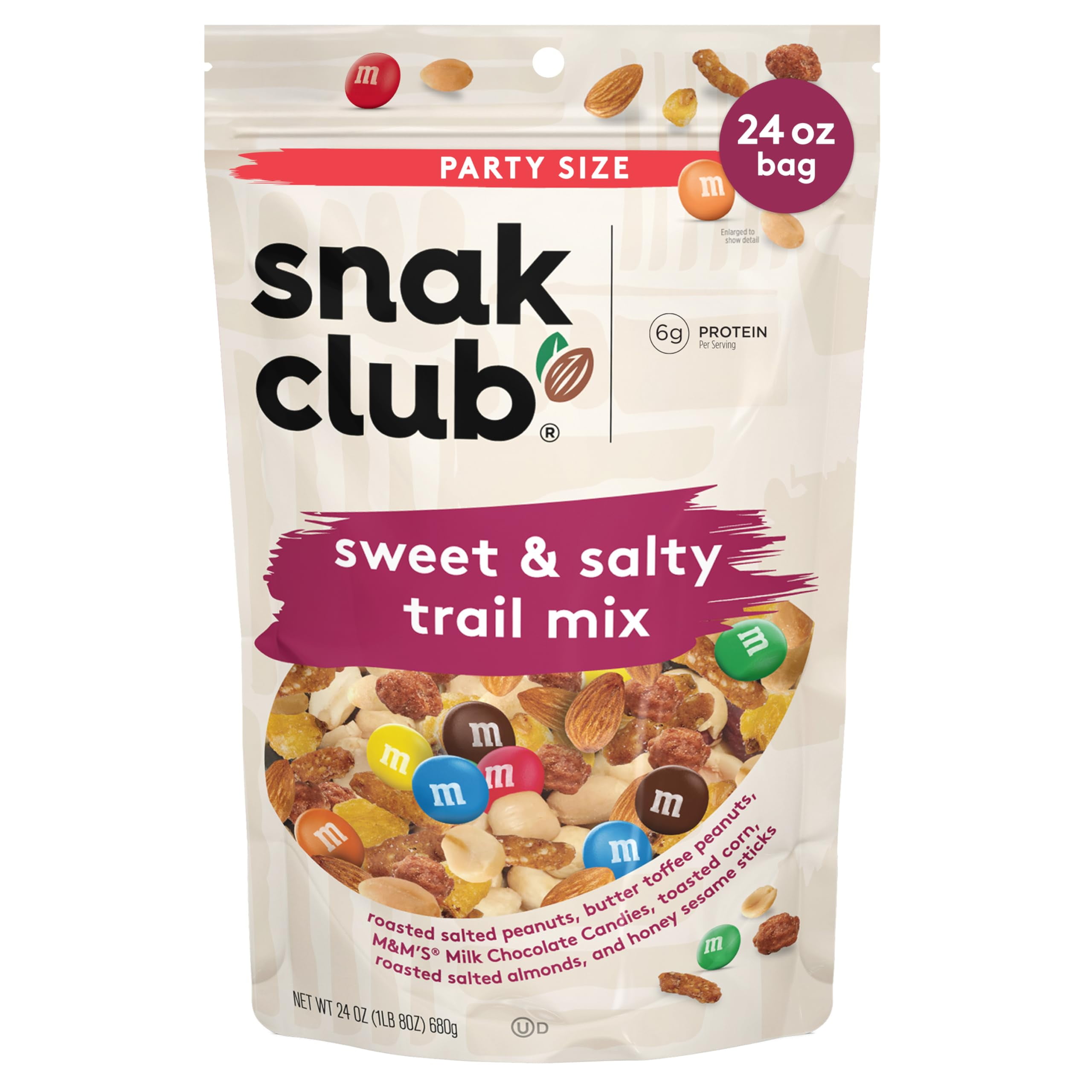 Snak Club Sweet and BCF26 Salty Trail Mix with Peanuts, Butter Toffee ...