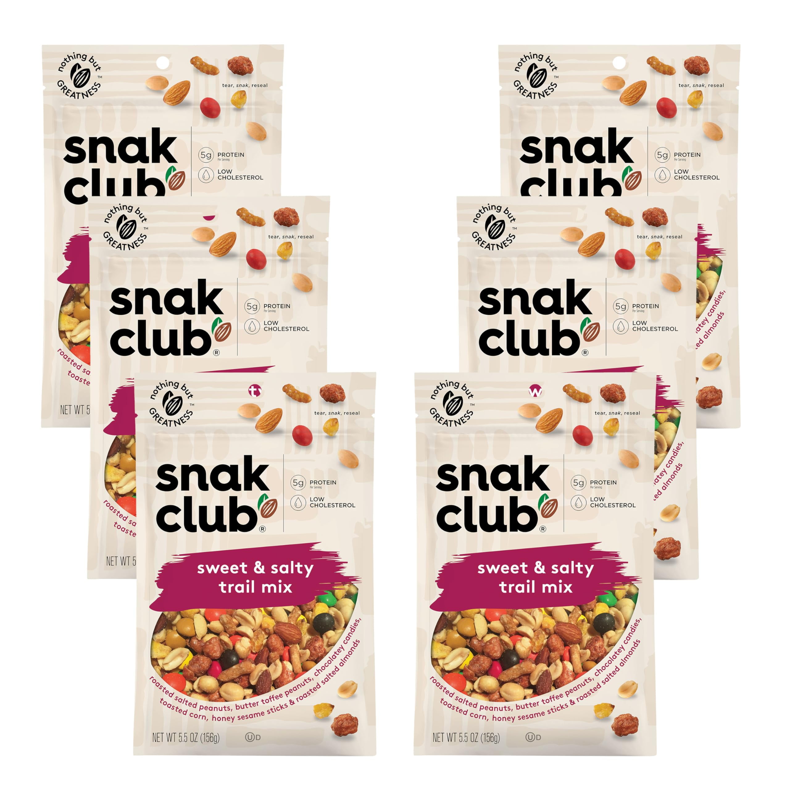 Snak Club Sweet and DMF15 Salty Trail Mix with Peanuts, Butter Toffee ...