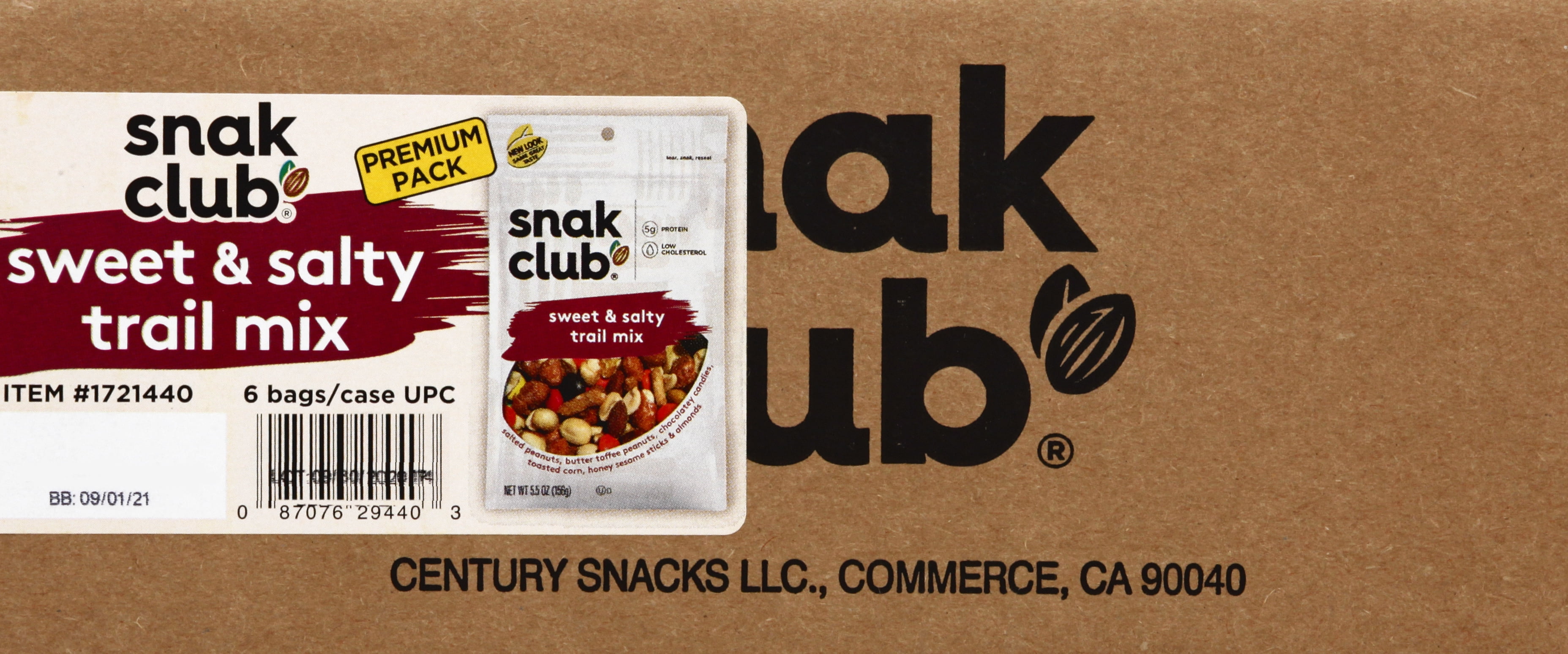 Snak Club Sweet & Salty Trail Mix, 5.5 Ounce (Pack of 6) - Walmart.com