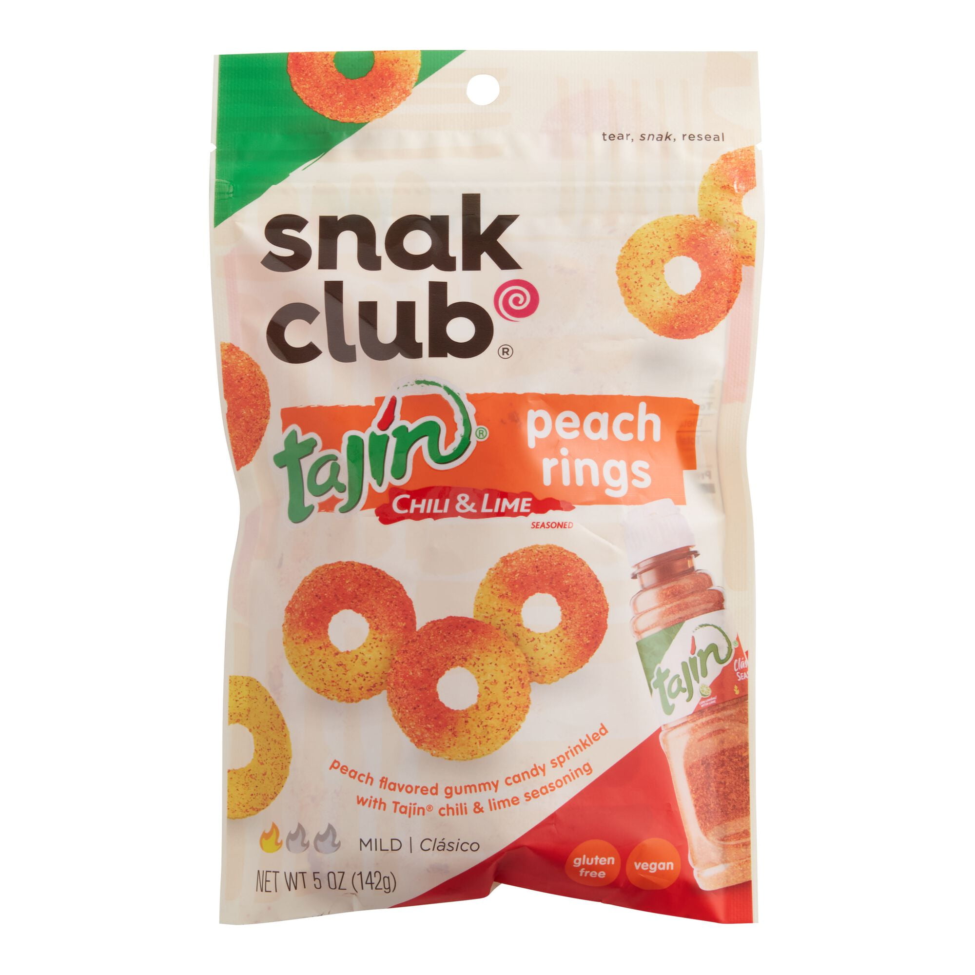 Snak Club Tajin Chili and Lime Peach Rings 5 oz. 2 each Pack of 4 ...