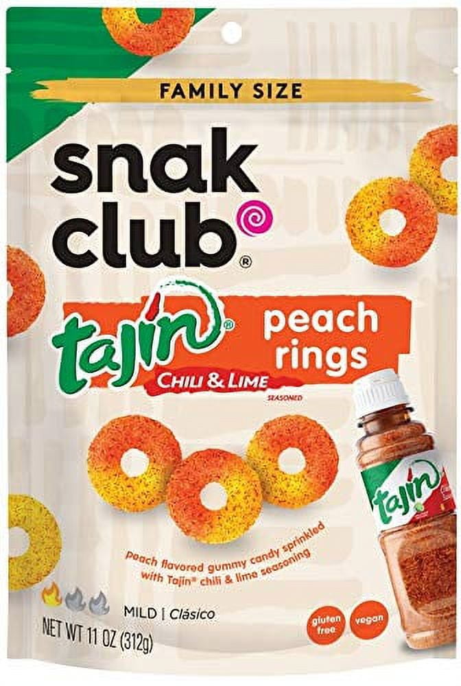Snak Club Tajin Clasico Peach Rings, Fruity Chile Sweet Candy, 11oz ...