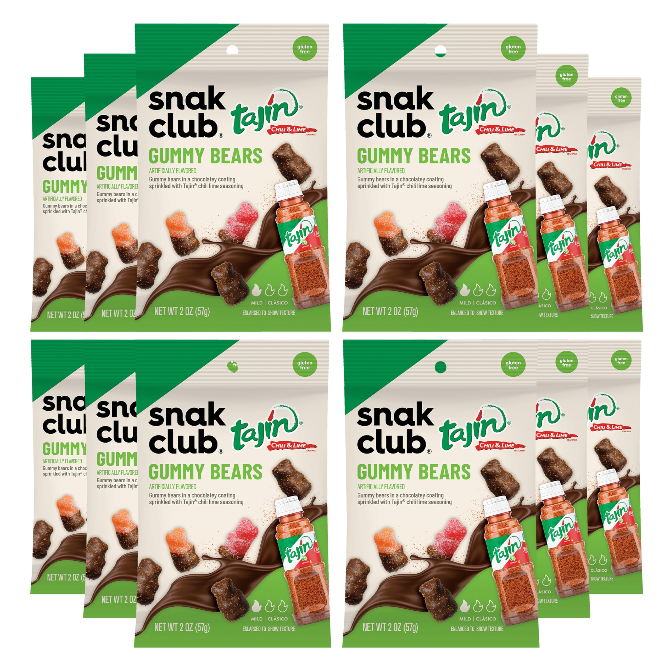 Snak Club Tajin Chocolatey CCF19 Gummy Bears, Assorted Chocolate ...