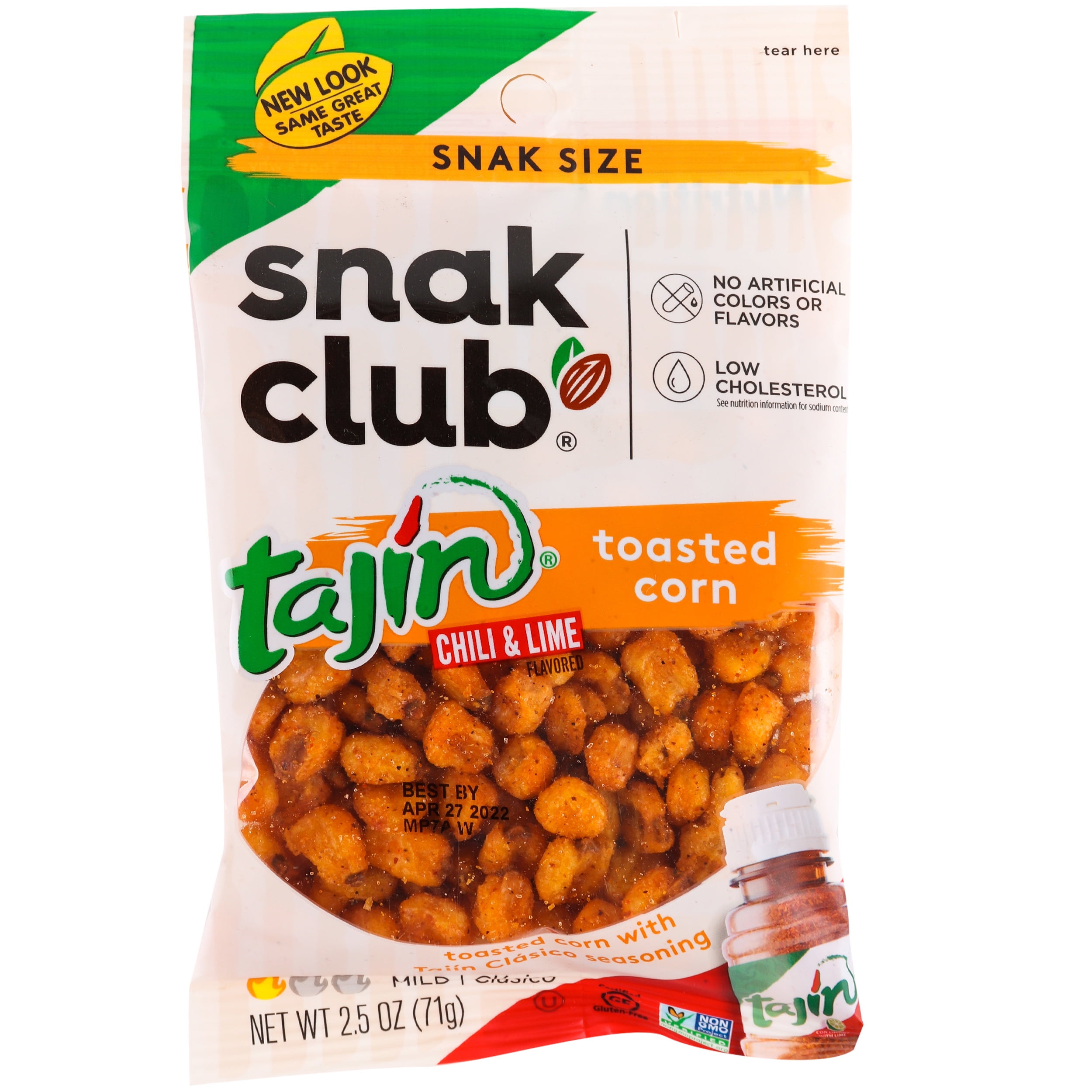 Snak Club Tajin Clasico Chile Lime Seasoned Toasted Corn 2.5 oz. Bag ...