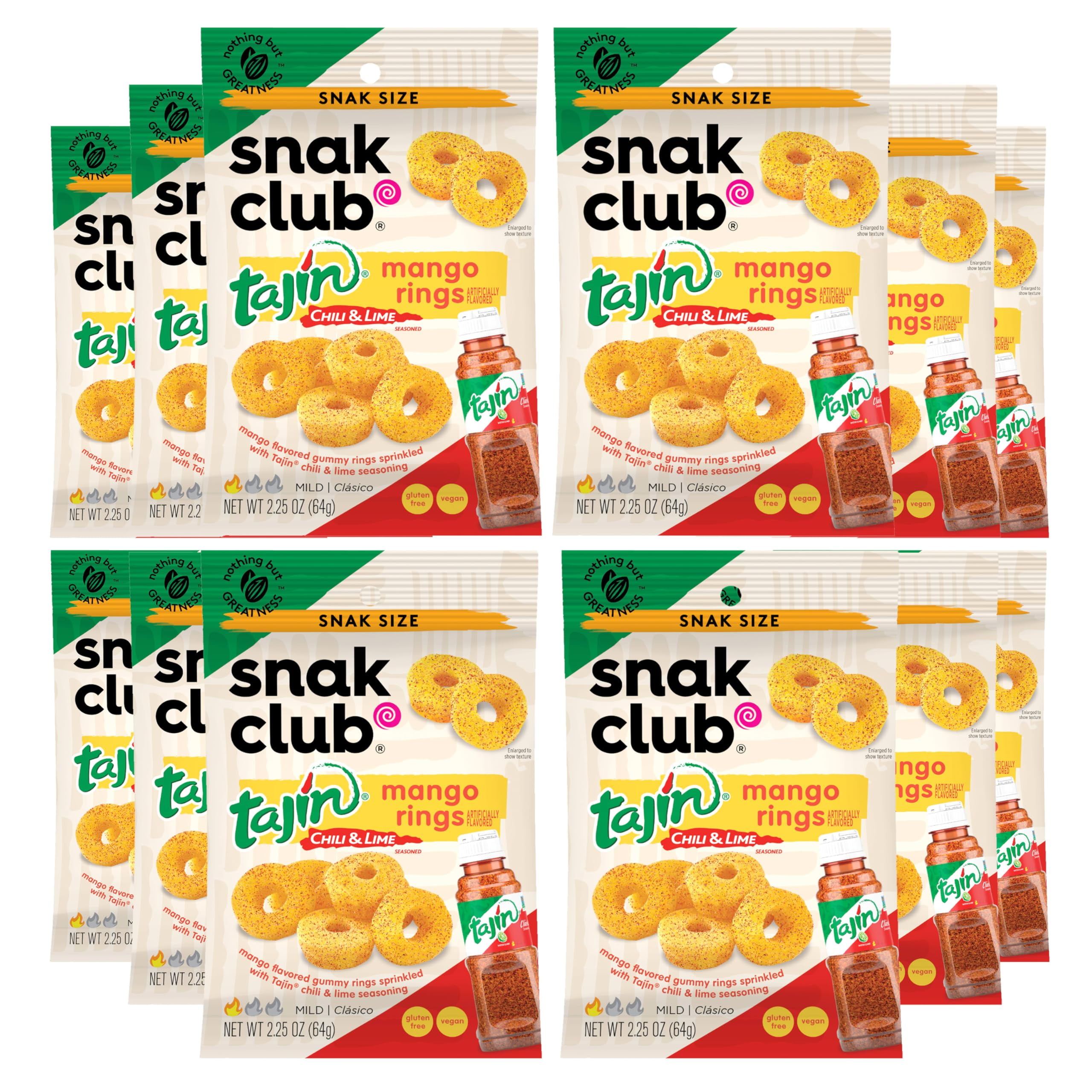 Snak Club Tajin Mango Rings HYZ01 Gummy Candy, Fruit Candy Gummies with ...