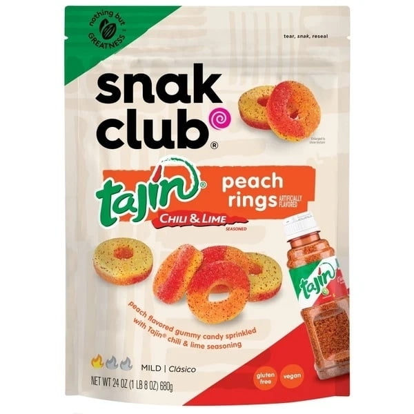 Snak Club Tajin Peach Rings 24 Ounce - Walmart.com
