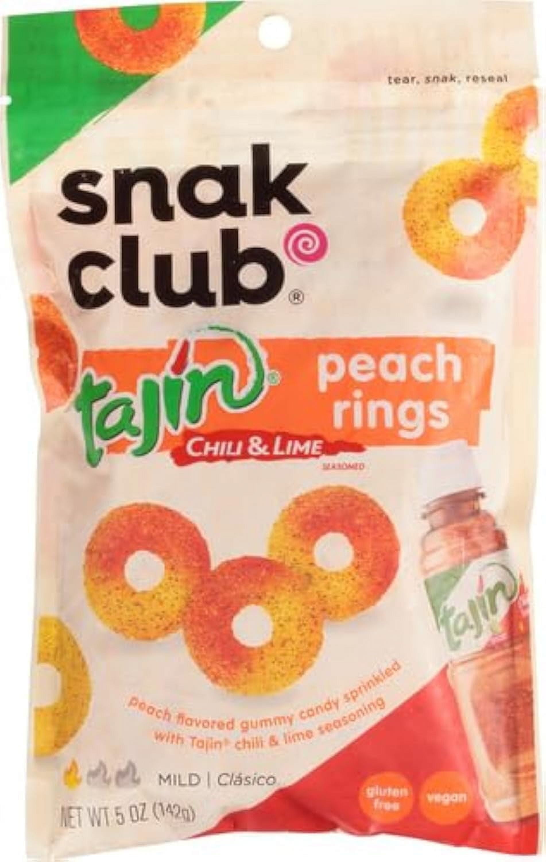 Snak Club Tajin Peach Rings HYZ01 Gummy Candy, Fruit Candy Gummies with ...