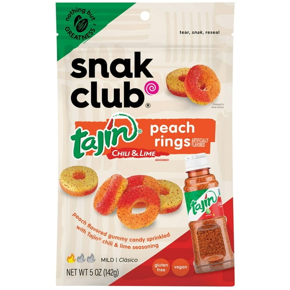 Snak Club Tajin Chili Lime Seasoned Gummy Bears Candy - Vegan, Gluten ...