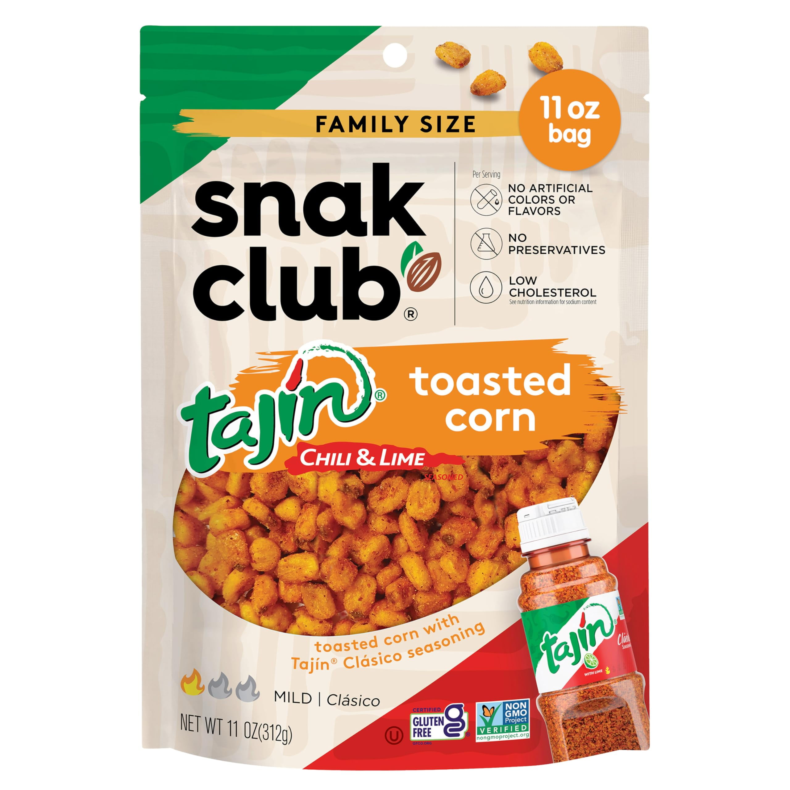 Snak Club Tajin Toasted ESF27 Corn, Roasted Corn with Chili and Lime ...