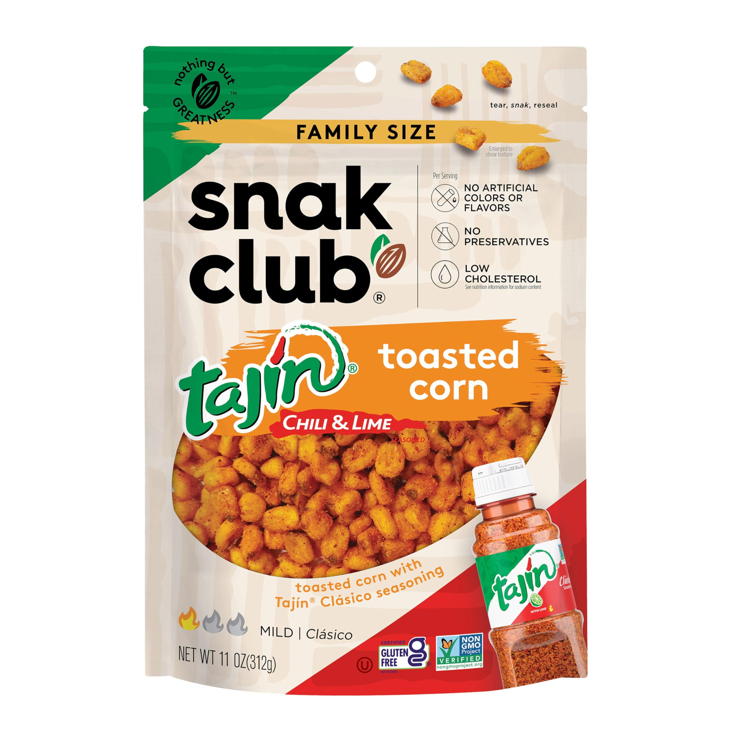 Snak Club Tajin Toasted SBF3 Corn, Roasted Corn Nuggets Chili and Lime ...