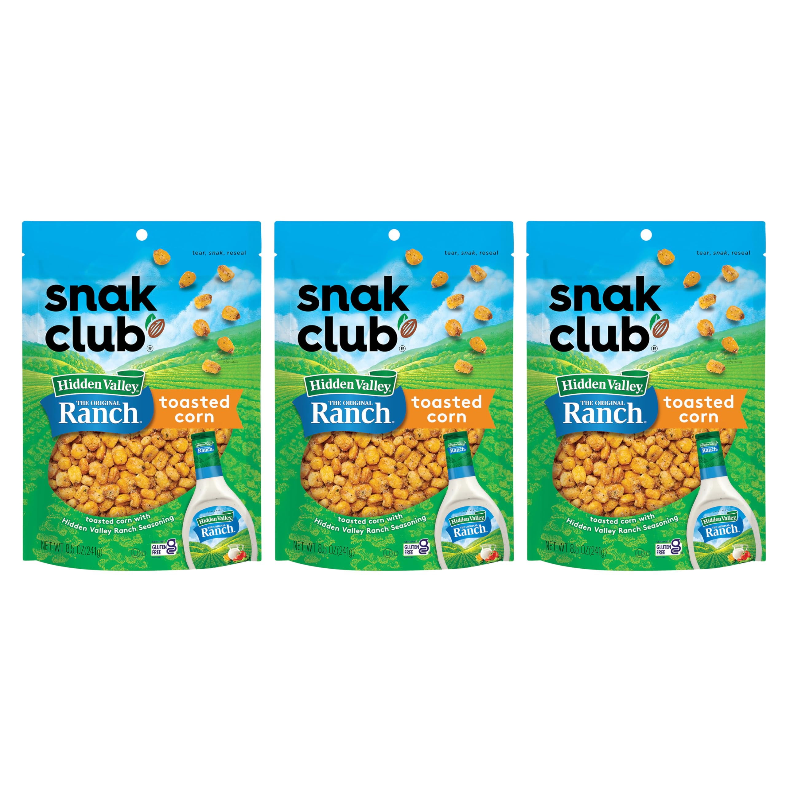 Snak Club Toasted Corn with Hidden Valley Ranch Seasoning, Roasted and ...