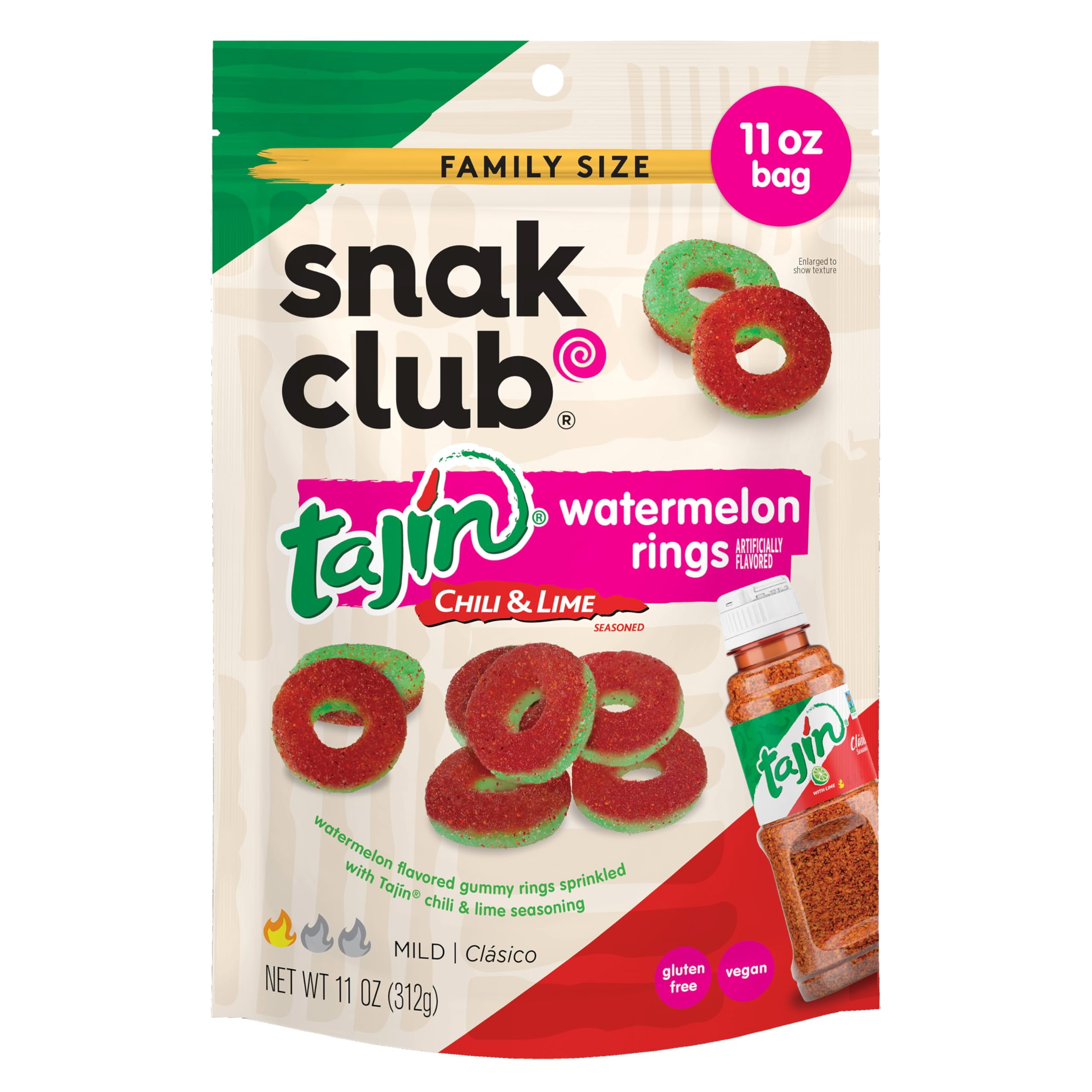 Snak Club Watermelon Rings, ESF27 Tajin Chili & Lime Seasoned, Sweet ...