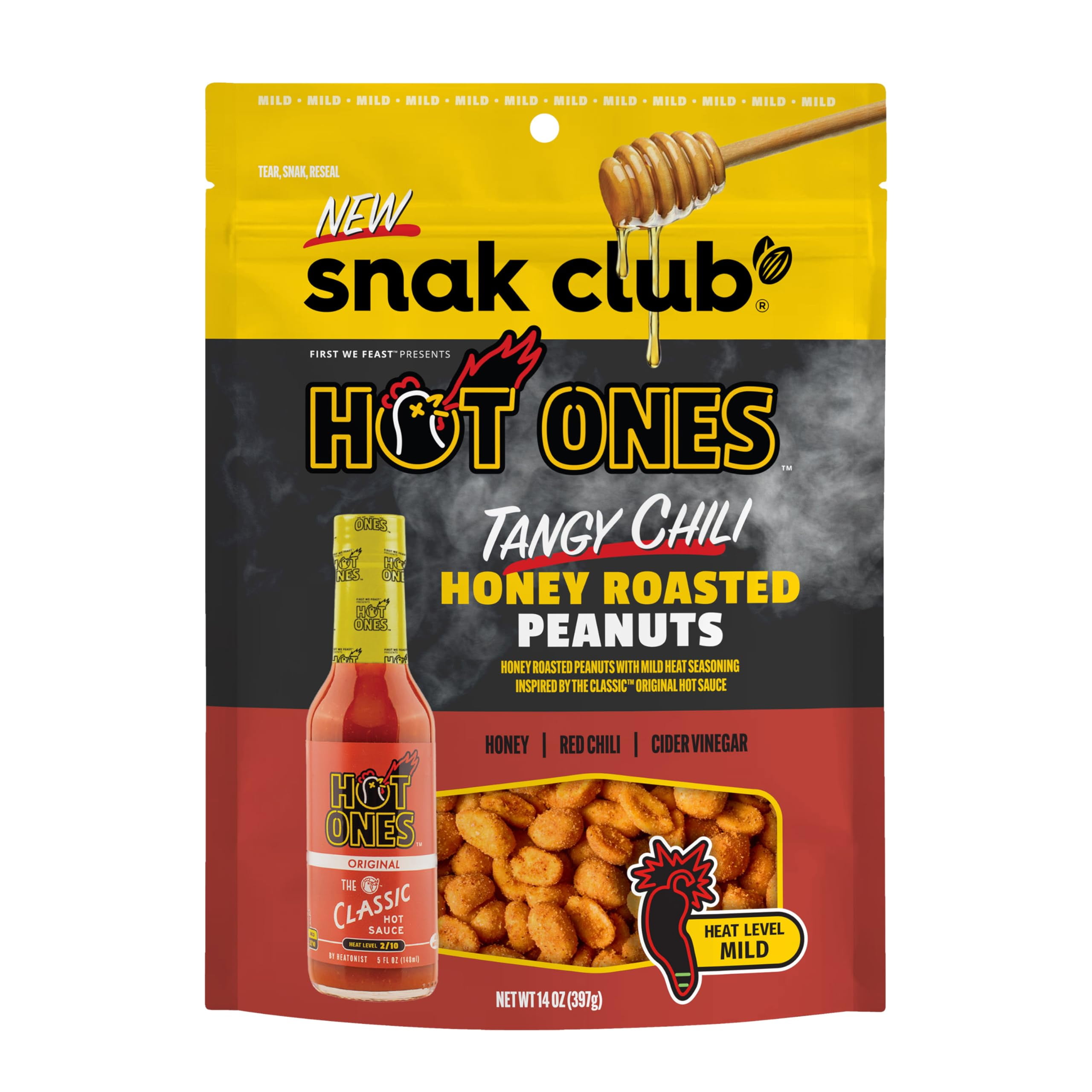 Snak Club x Hot Ones HYZ01 Honey Roasted Peanuts, Tangy Chili, Spicy ...