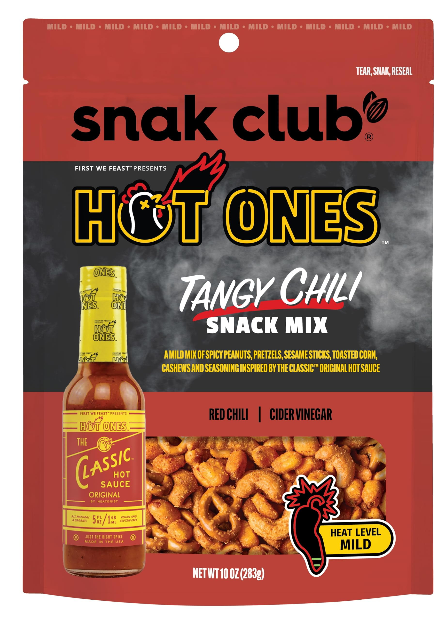 Snak Club x Hot DMF15 Ones Tangy Chili Snack Mix, Mild Spicy Snacks ...