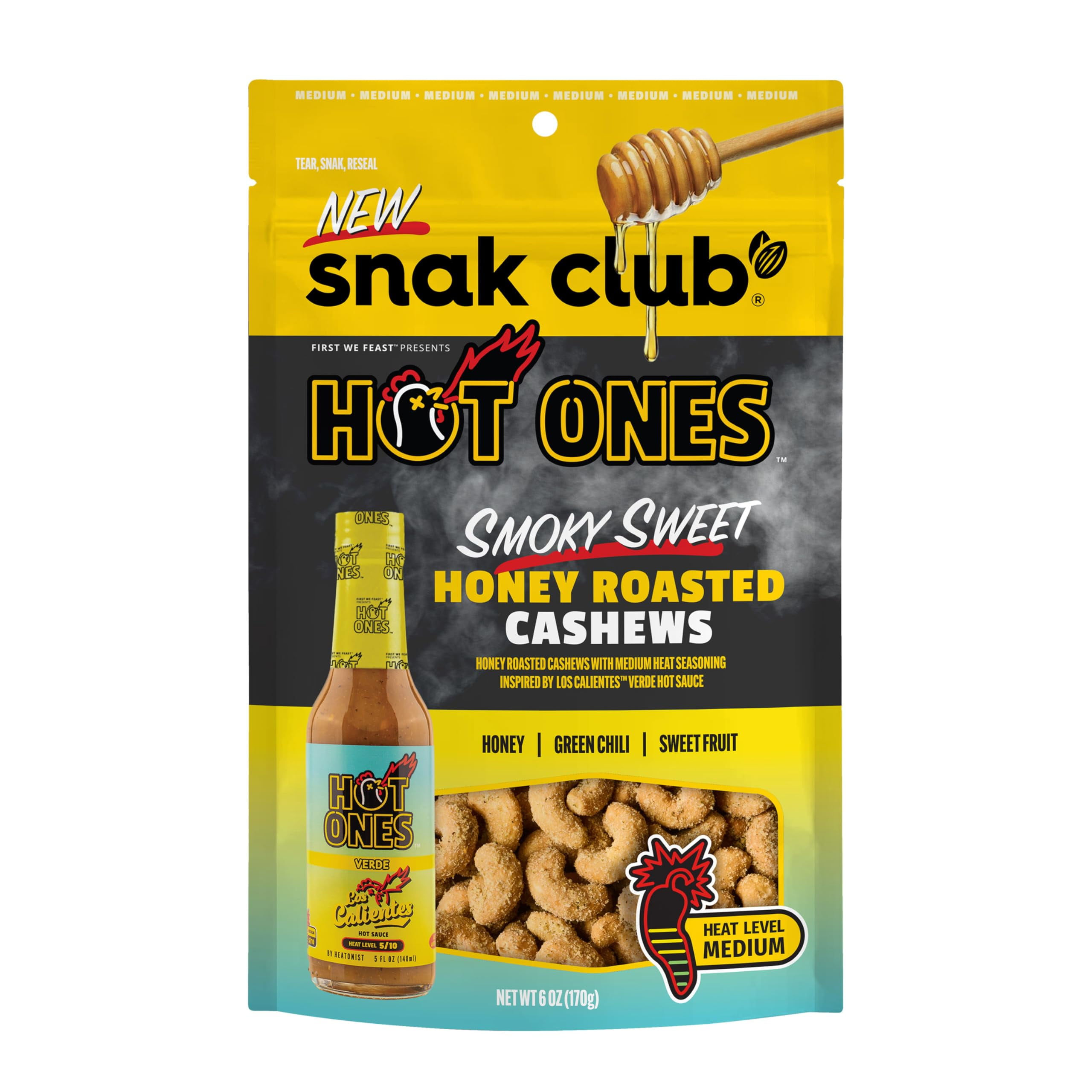 Snak Club x Hot TMA2 Ones Honey Roasted Cashews, Smoky Sweet, Spicy ...