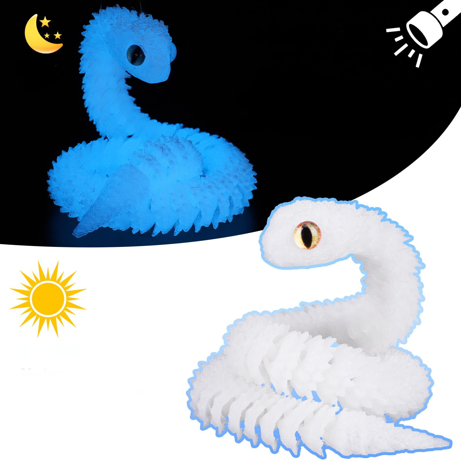 Snake 3D Printed Toys, Flexible 3D Printed Animal Fidget Toys, 30cm ...