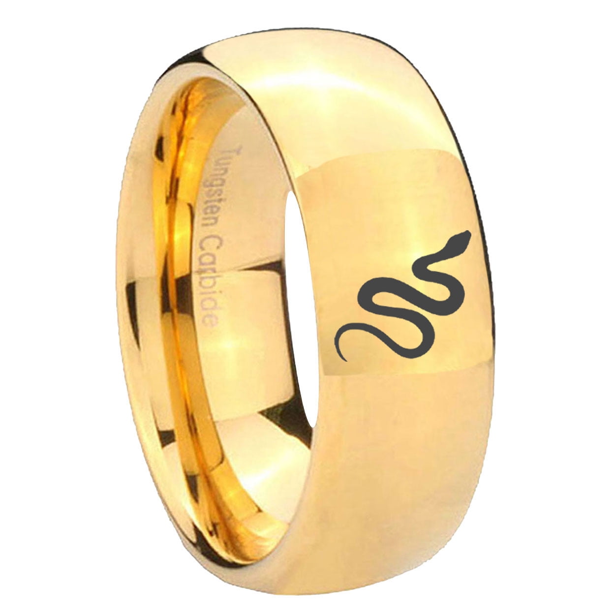 Snake 8MM Dome Gold Plated Tungsten Men Ring - Walmart.com