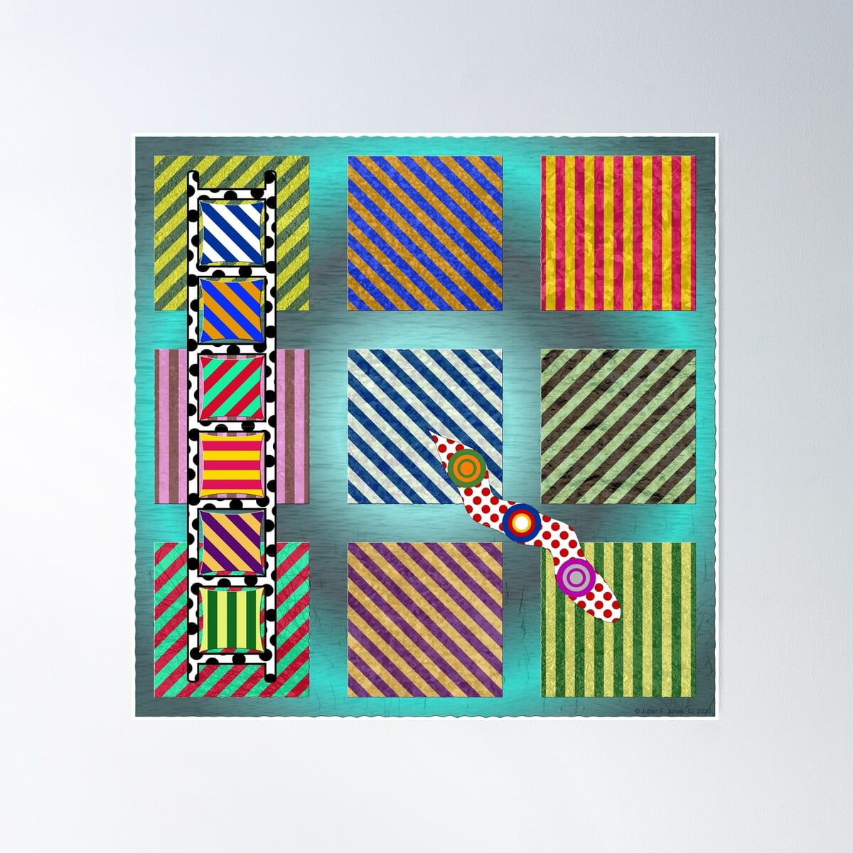 Snake And Ladder 02. Art Print. Poster Wall Art, Modern Wall Decor For ...