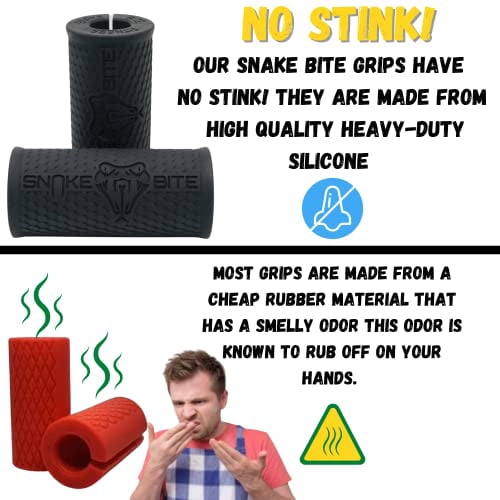 Snake Bite Grips – Thick Bar/Dumbbell Grips Muscle Growth Adapter ...