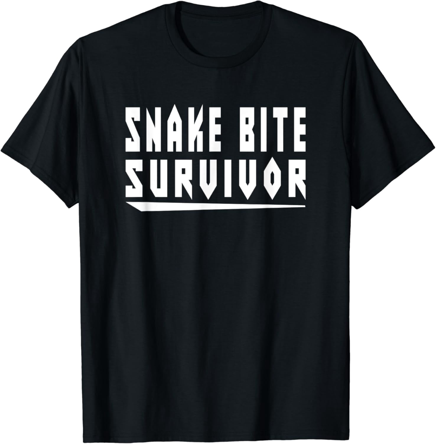 Snake Bite Survivor Bitten By A Snake Souvenir Funny Creative Graphic T ...