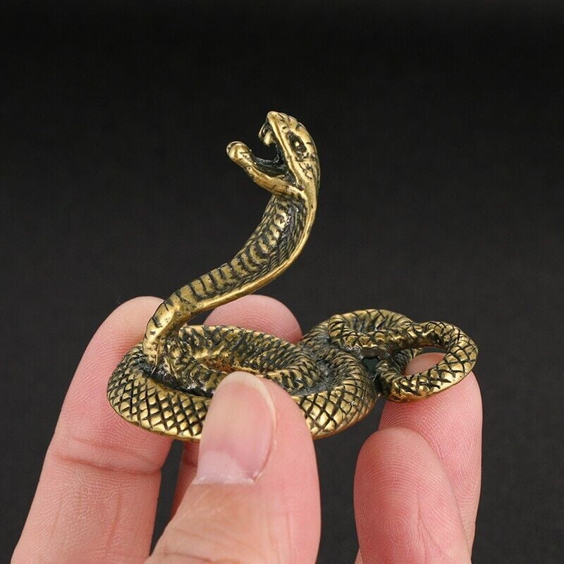Snake Brass Figurine Statue Animal Figurines Toys Home Office Desktop ...