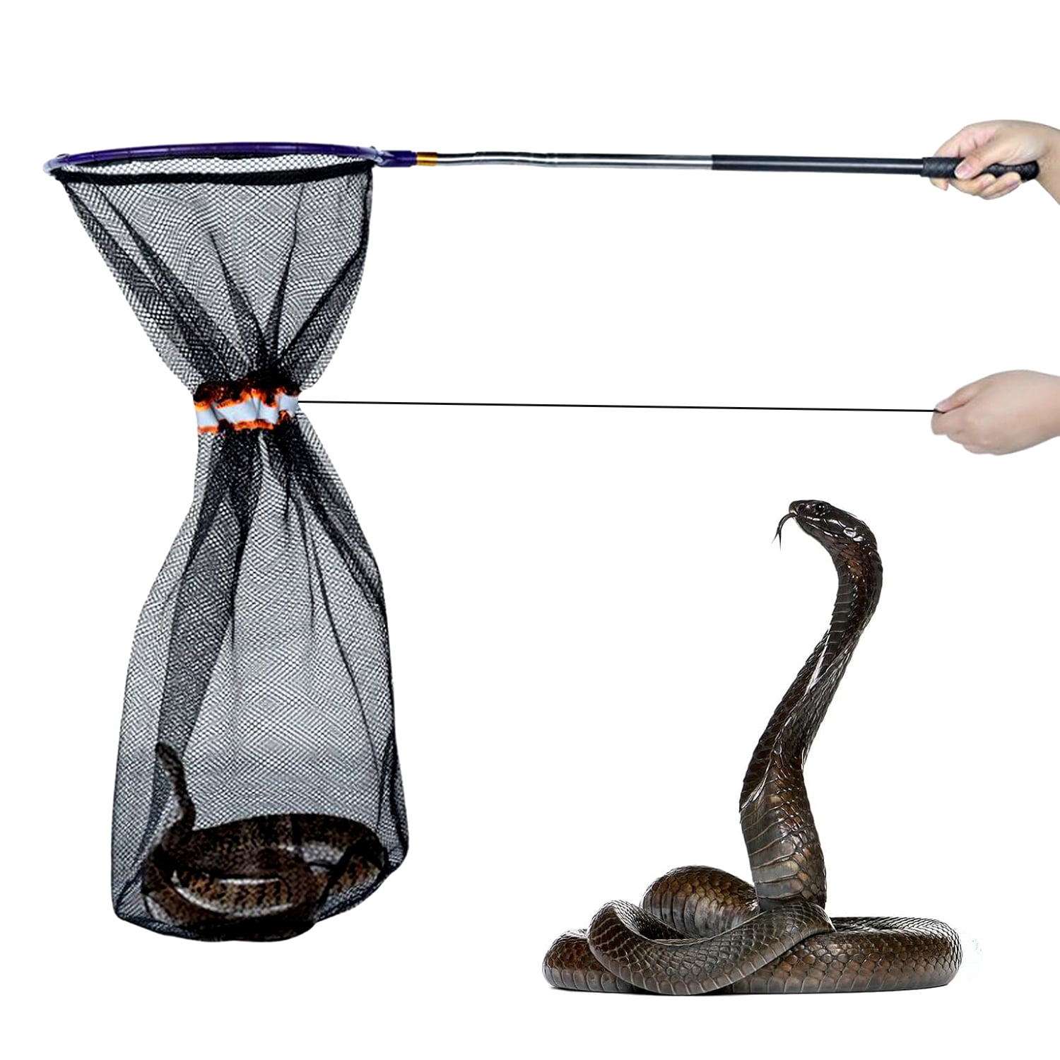 Snake Catcher Net, Snake Grabber Tool with Secure Drawstring, 16.2"-60 ...