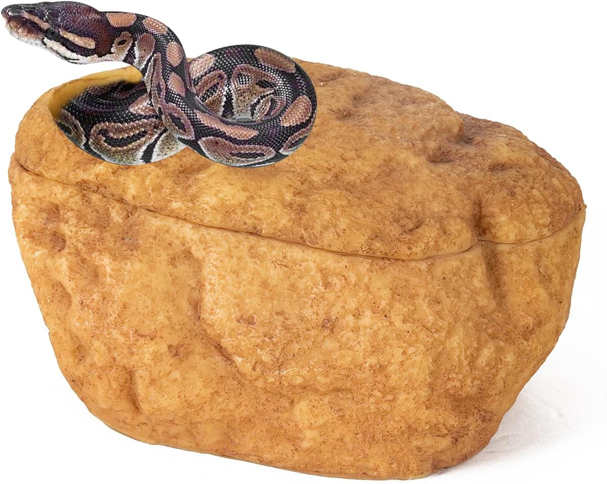 Snake Cave and Hides, 3-in-1 Reptile Hide Cave for Snake, Ball Python ...