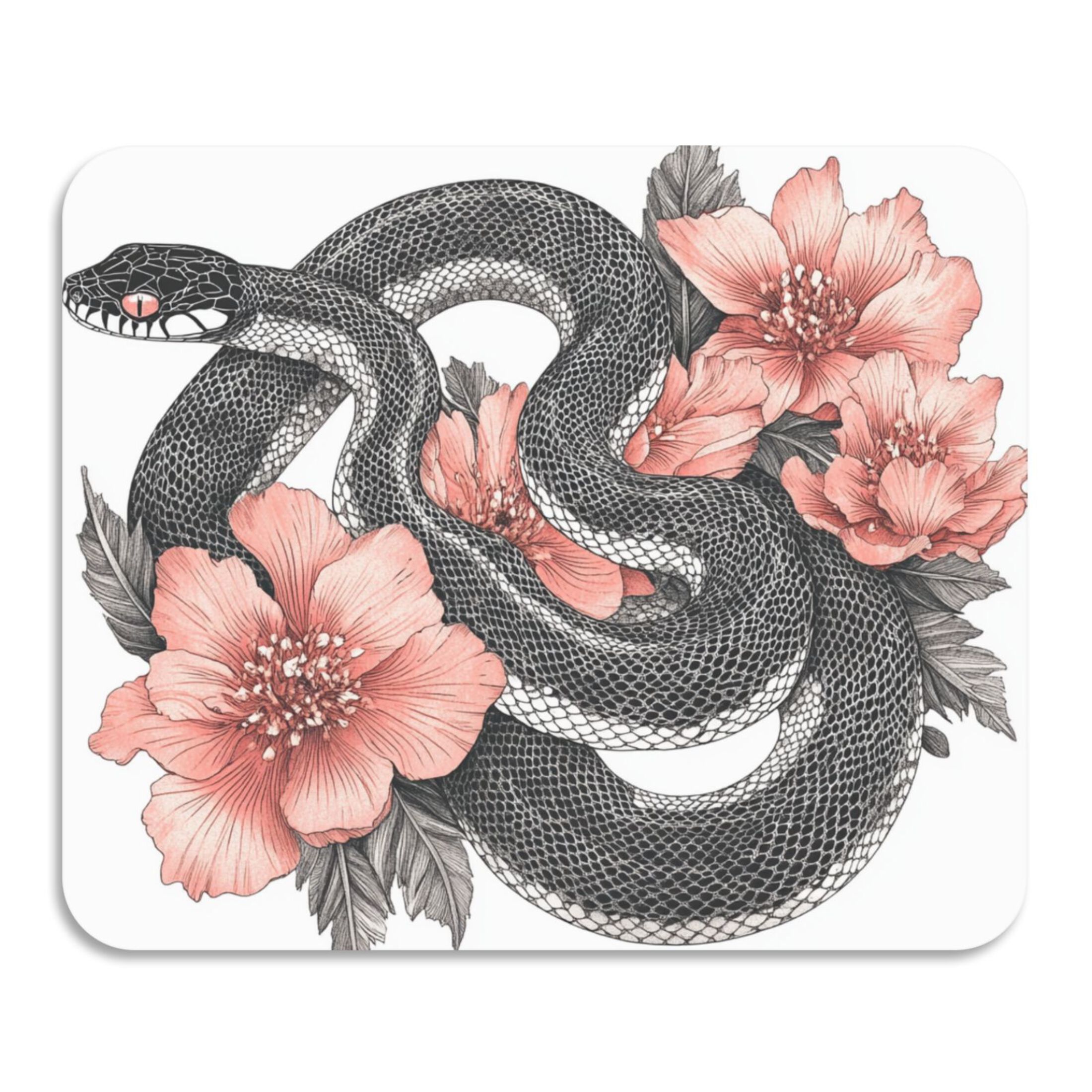 Snake Coiled on Flowers Diatomite Dish Drying Mat Drain Pad for Kitchen ...