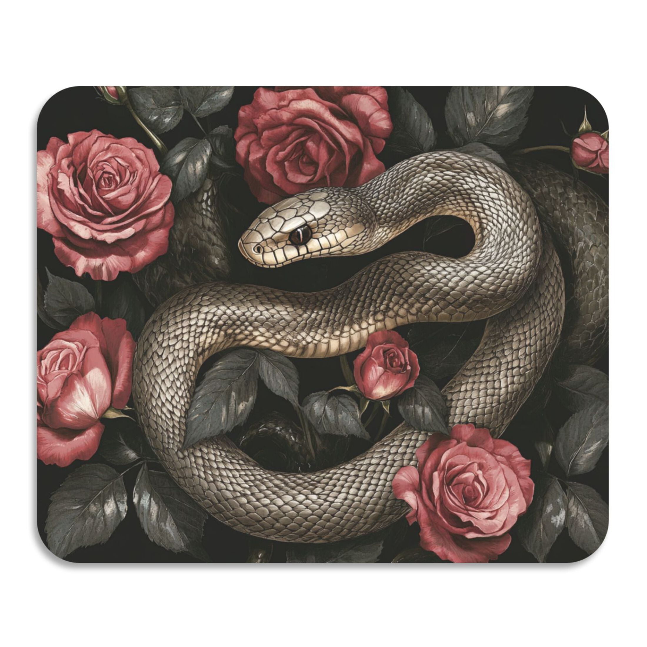 Snake Coiled on Roses Vintage Style Diatomite Dish Drying Mat Drain Pad ...