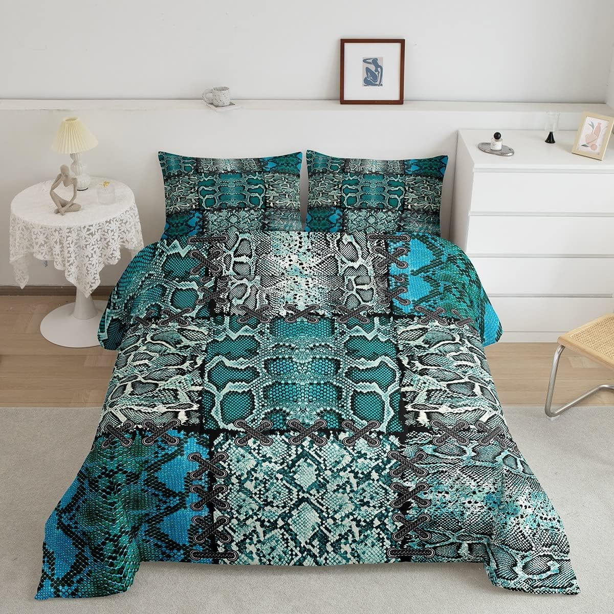 Snake Comforter Set Twin Brown Red Snakeskin Pattern Comforter Set ...