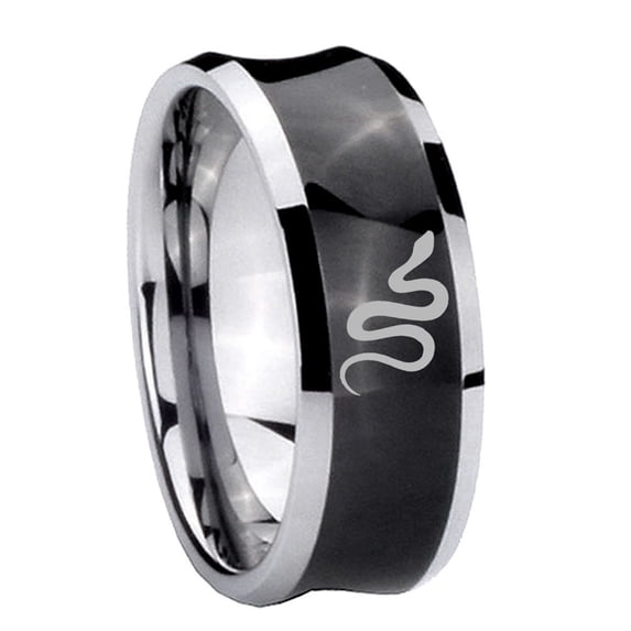 Snake Concave Black Tungsten Men Ring 10MM - Walmart.com