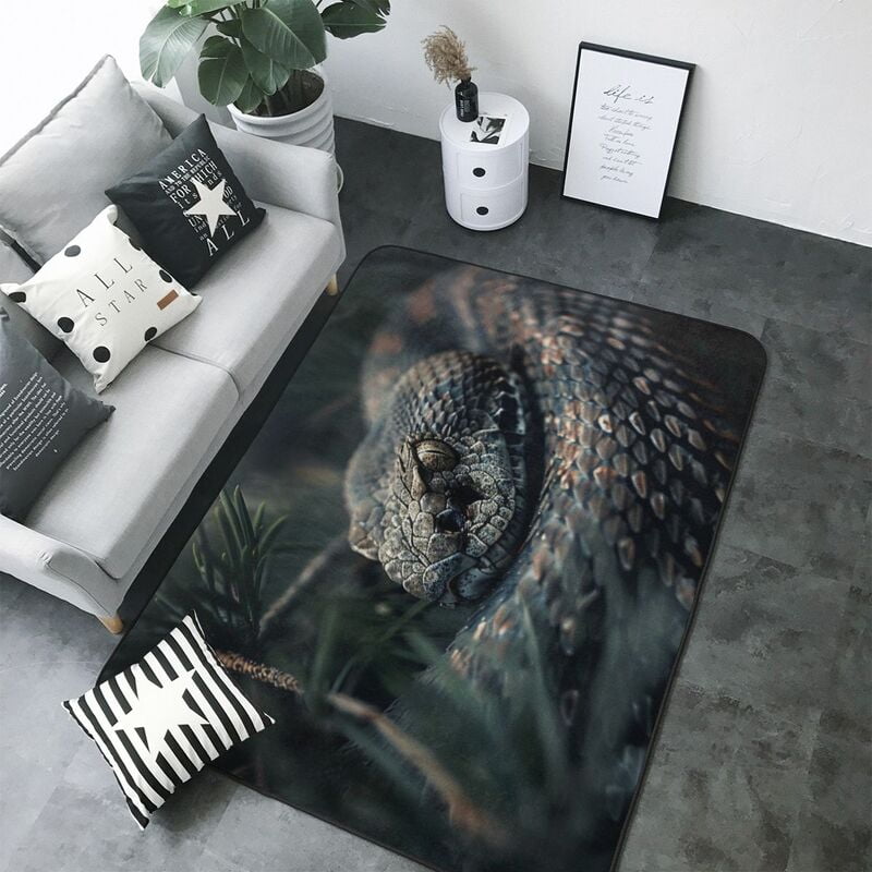 Snake Creepy Print Washable Rugs Area Rugs for Living Room Large ...