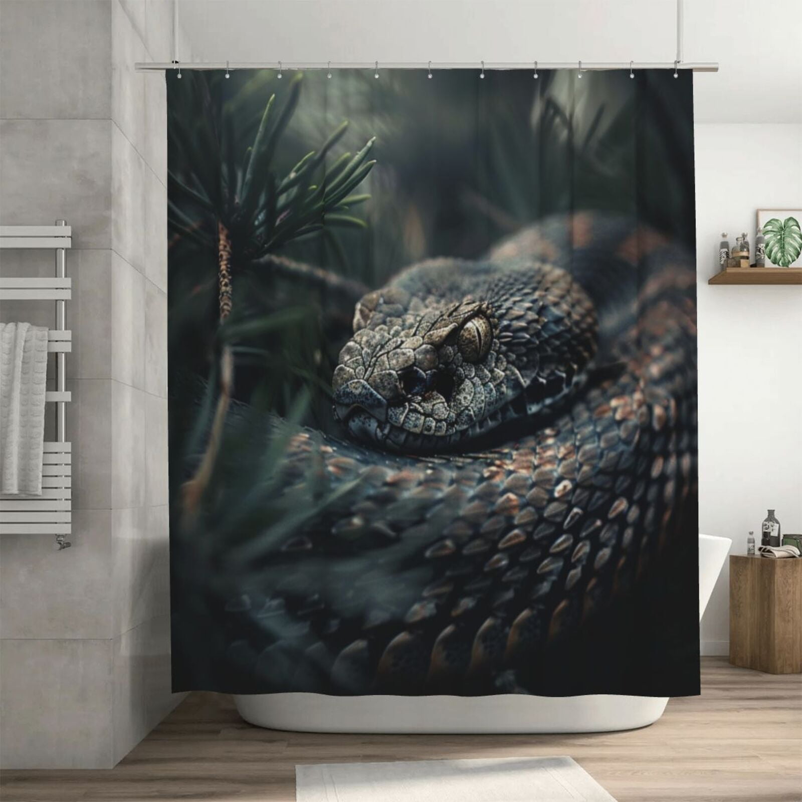 Snake Creepy Shower Curtain 72X72In For Bathroom, Waterproof Fabric ...