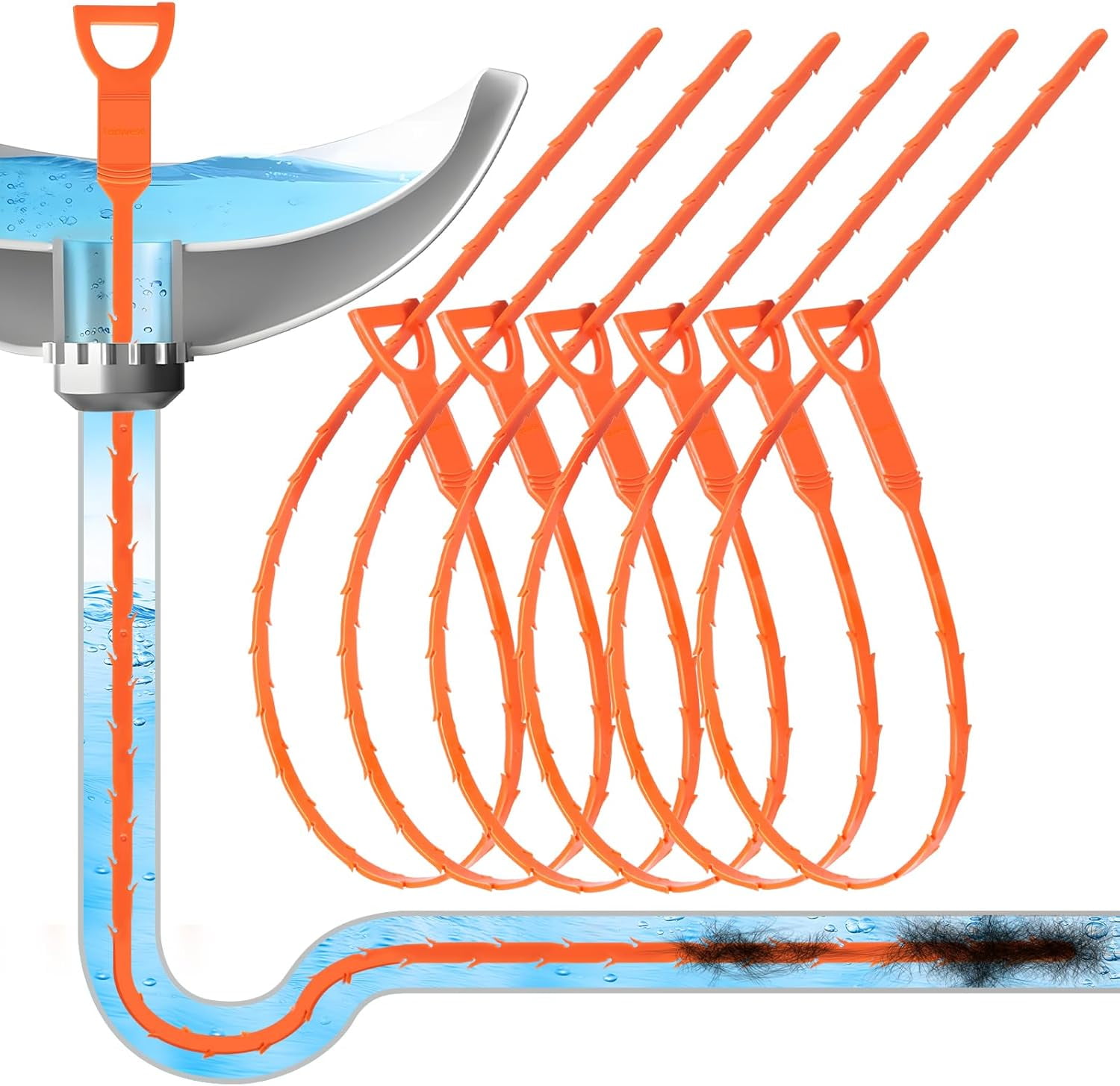 Snake, Drain Clog Remover,Hair Snake Tool Drain Opener,Sink Snake for ...