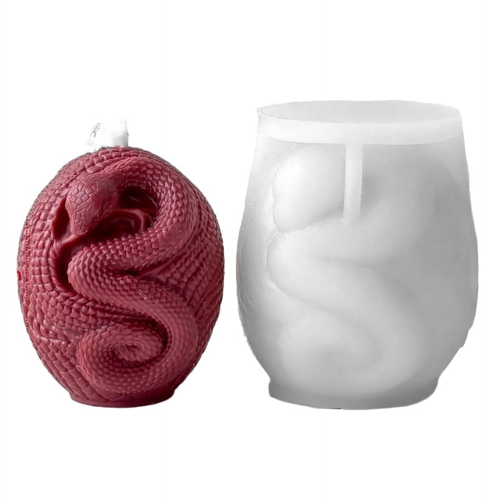 Snake Embossed Cylinder Silicone Candle Molds Silicone Pillar Candle ...