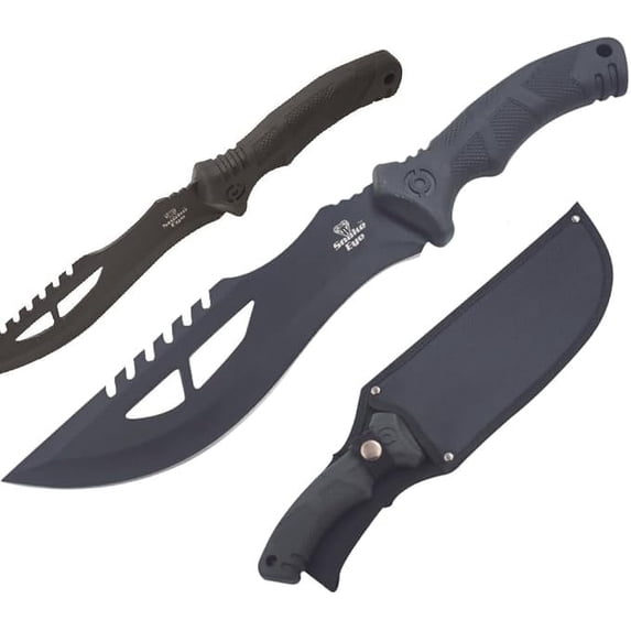 Snake Eye Tactical 15 Inches Tracker Machete Knife, 9 Inches Saw-Back ...