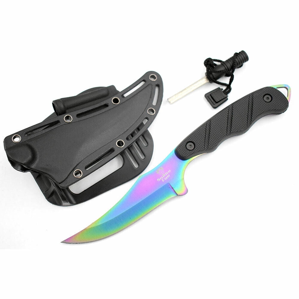 Snake Eye Tactical 9" Trailing Point Knife with Sharpener & ABS Plastic ...