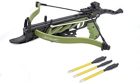 Snake Eye Tactical Alligator 225 FPS Pistol Crossbow with 3 Bolt (Green ...