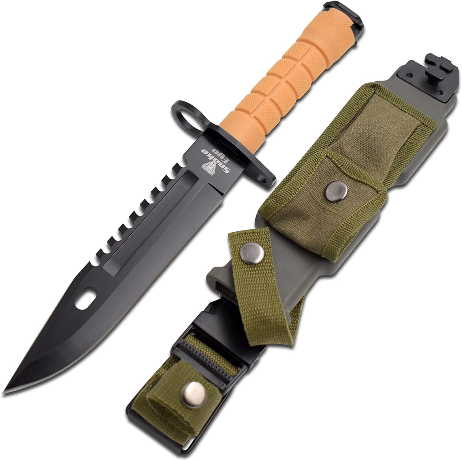Snake Eye Tactical Fixed Blade Survival Knife, 13-Inch Overall (Yellow ...