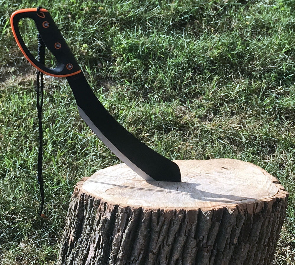 Snake Eye Tactical Full Tang Orange Two Tone Handle Fixed Blade Machete ...