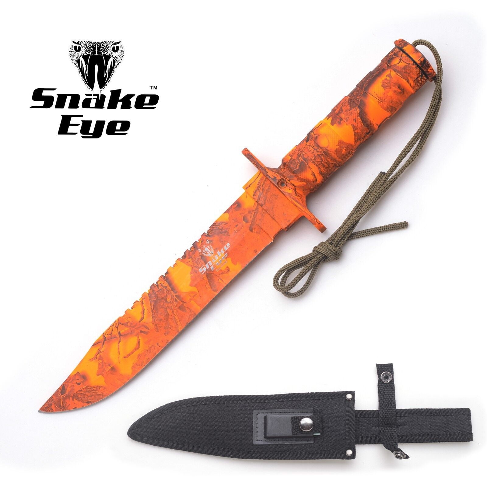 Snake Eye Tactical Full Tang Rescue Style Bowie Knife w/ Sheath ...