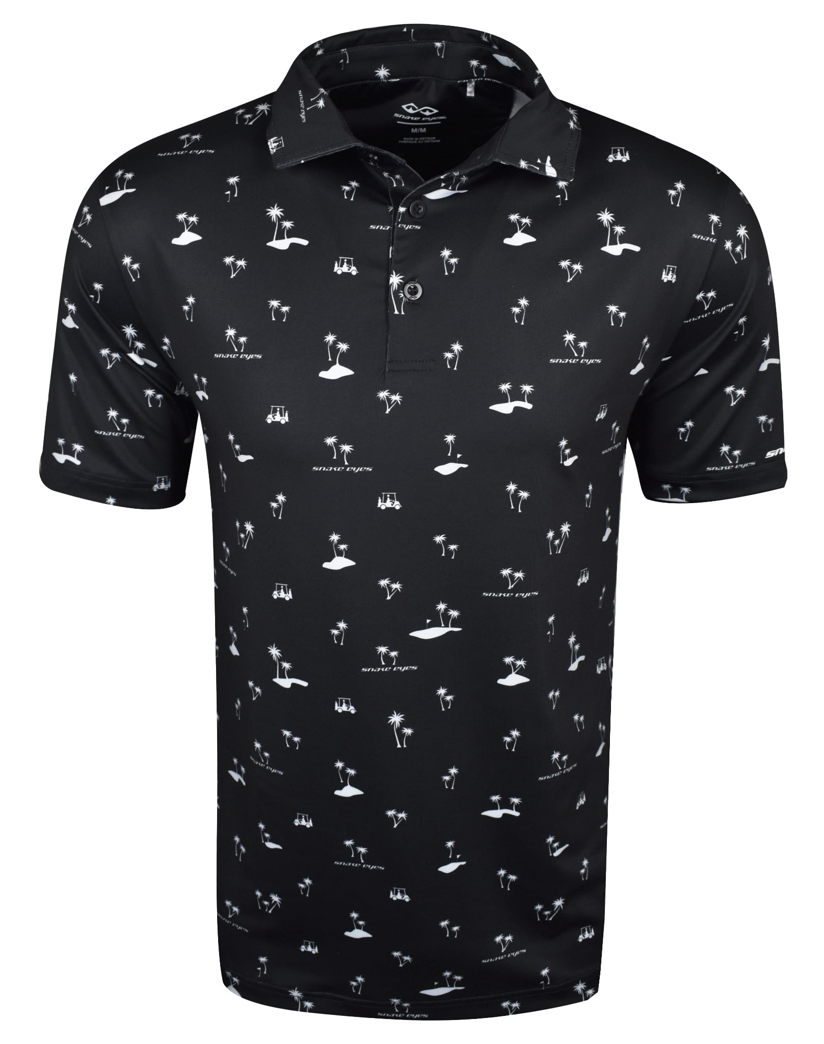 Snake Eyes Golf Palm Trees Print Polo Black XXXL - Walmart.com